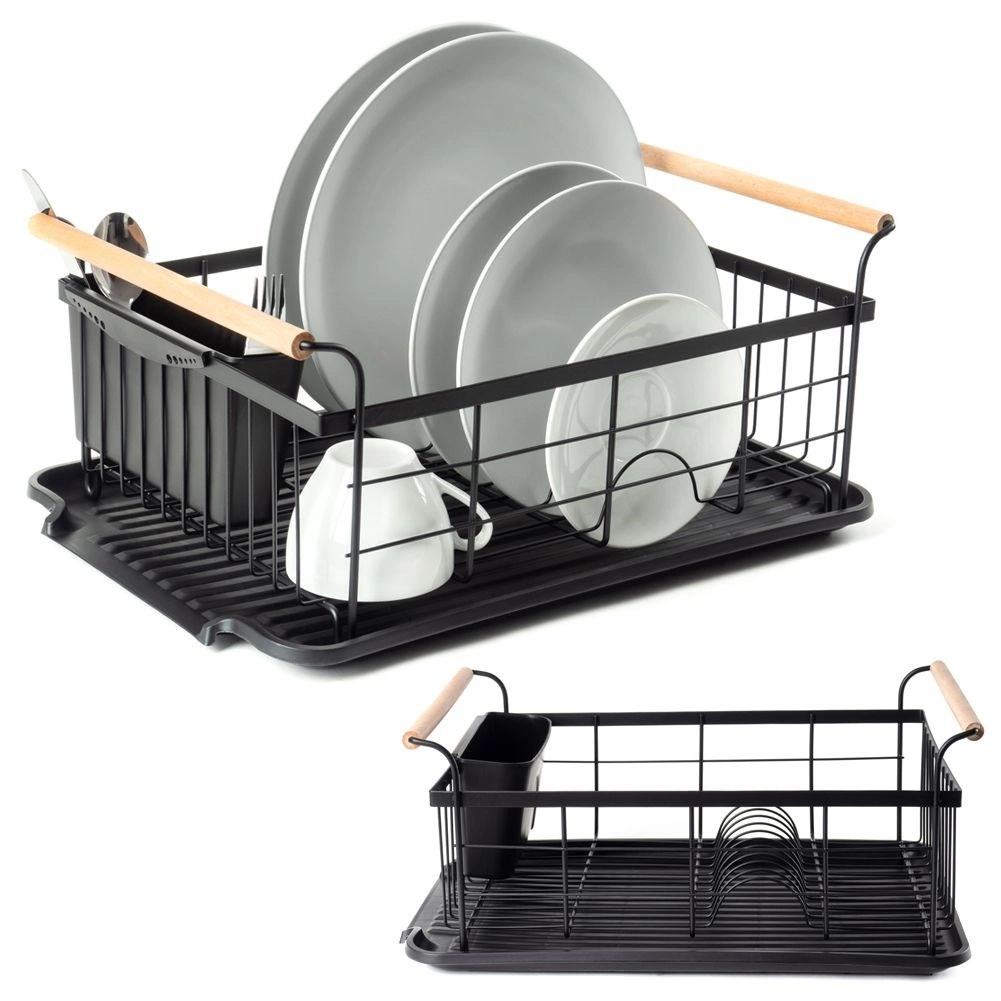 Dish Drainer Rack Black 42.5x29.5x19 cm - Vilde.pl