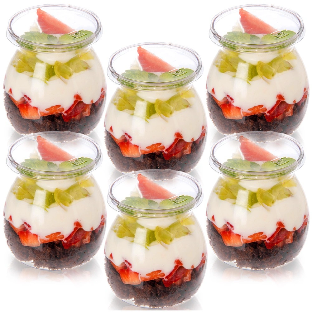 Pucharki na jogurt i desery z pokrywkami 160 ml 6 szt. - Vilde.pl